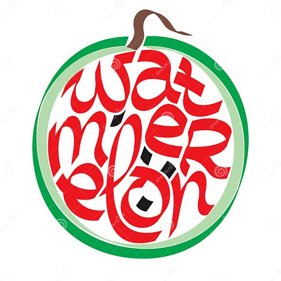 Watermelon Calligraphy, Typography. Fruit Typography. Stock Vector ...