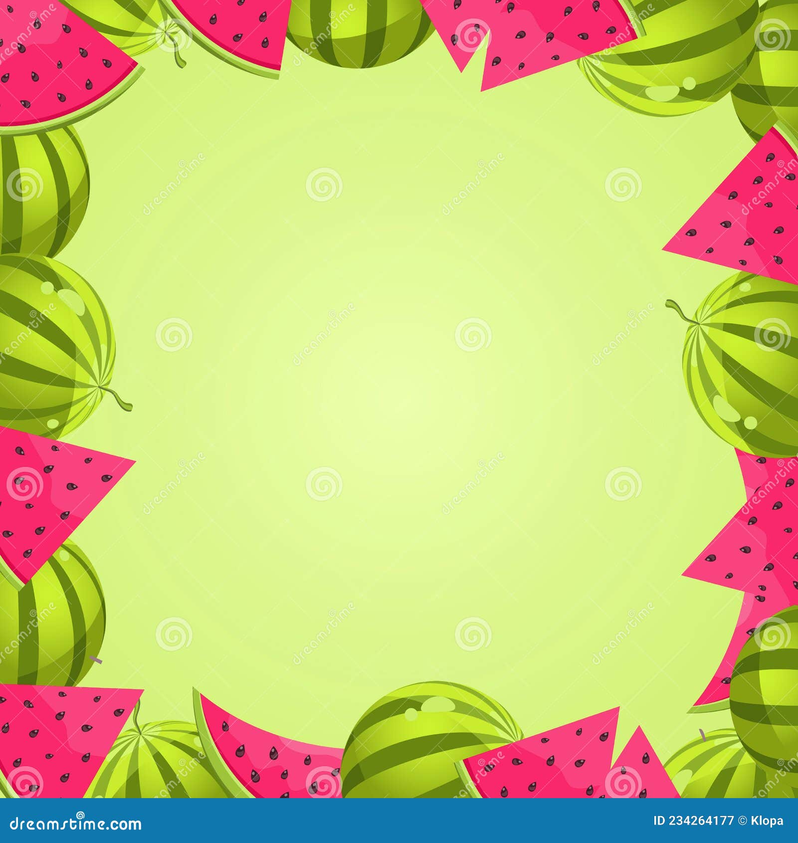 Watermelon Cartoon Frame stock illustration. Illustration of seed ...
