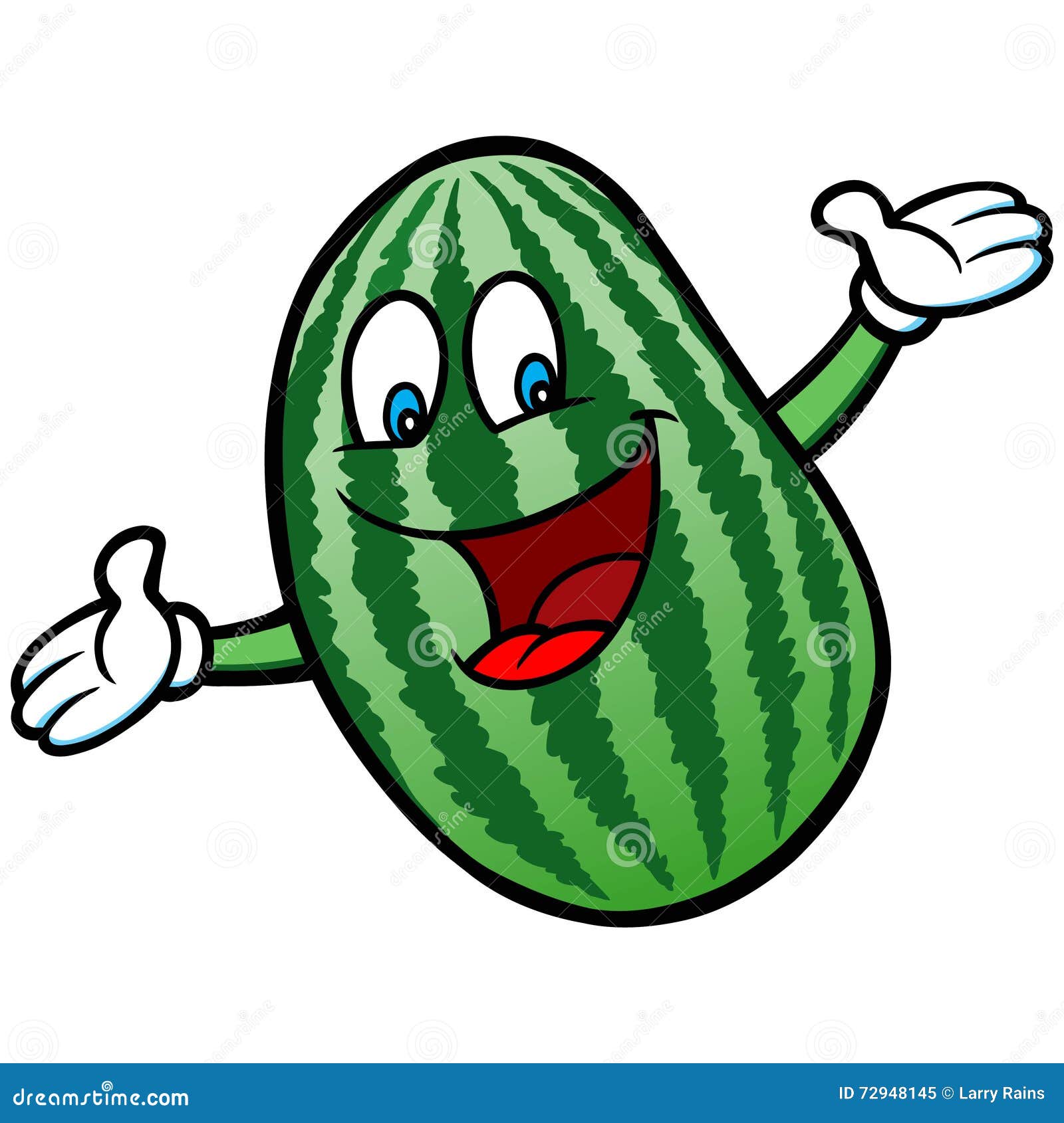 Fun Watermelon Cartoon On Tropical Beach With Sunglasses And Seashells ...