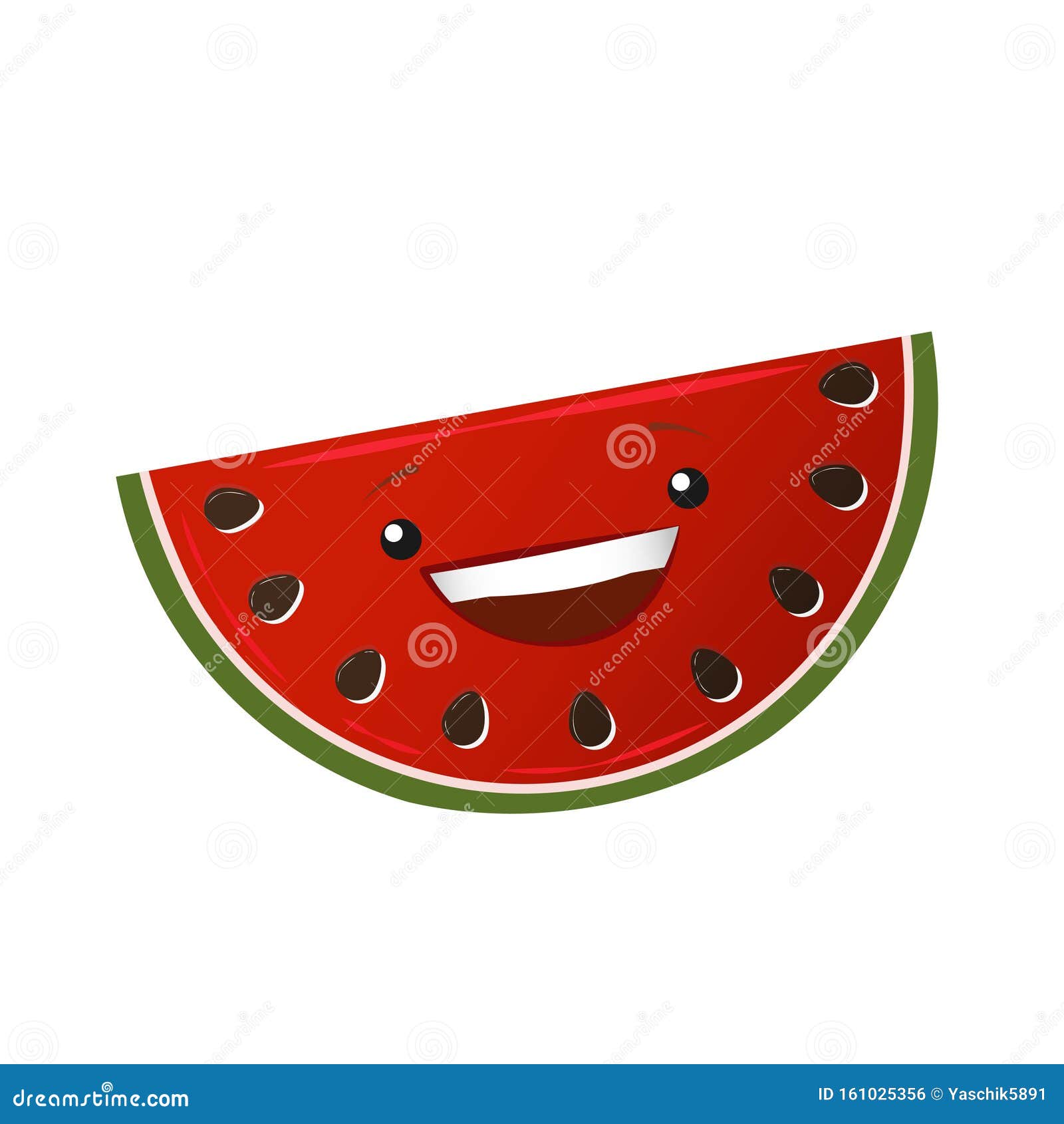 Watermelon Character. Fruit Poster with Vector Watermelon Character ...