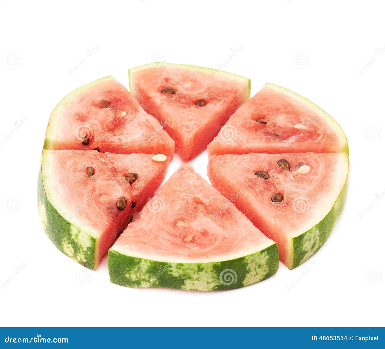 Watermelon Circle Cut in Fragments Stock Photo - Image of sector ...