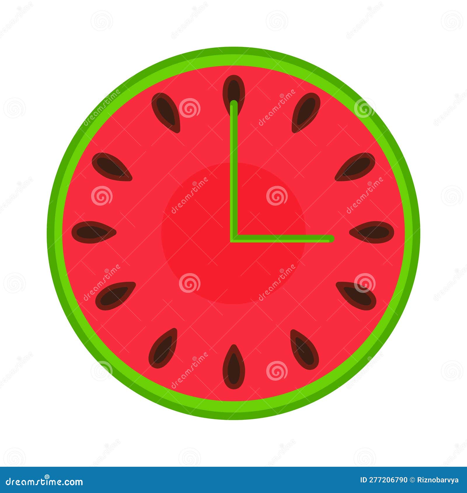 Watermelon Clock. Fruit Summer Vector Illustration Stock Vector ...