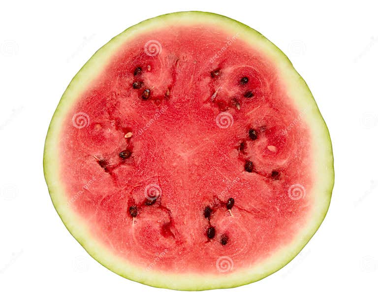 Watermelon Cross Section on White Stock Image - Image of seed, cross ...