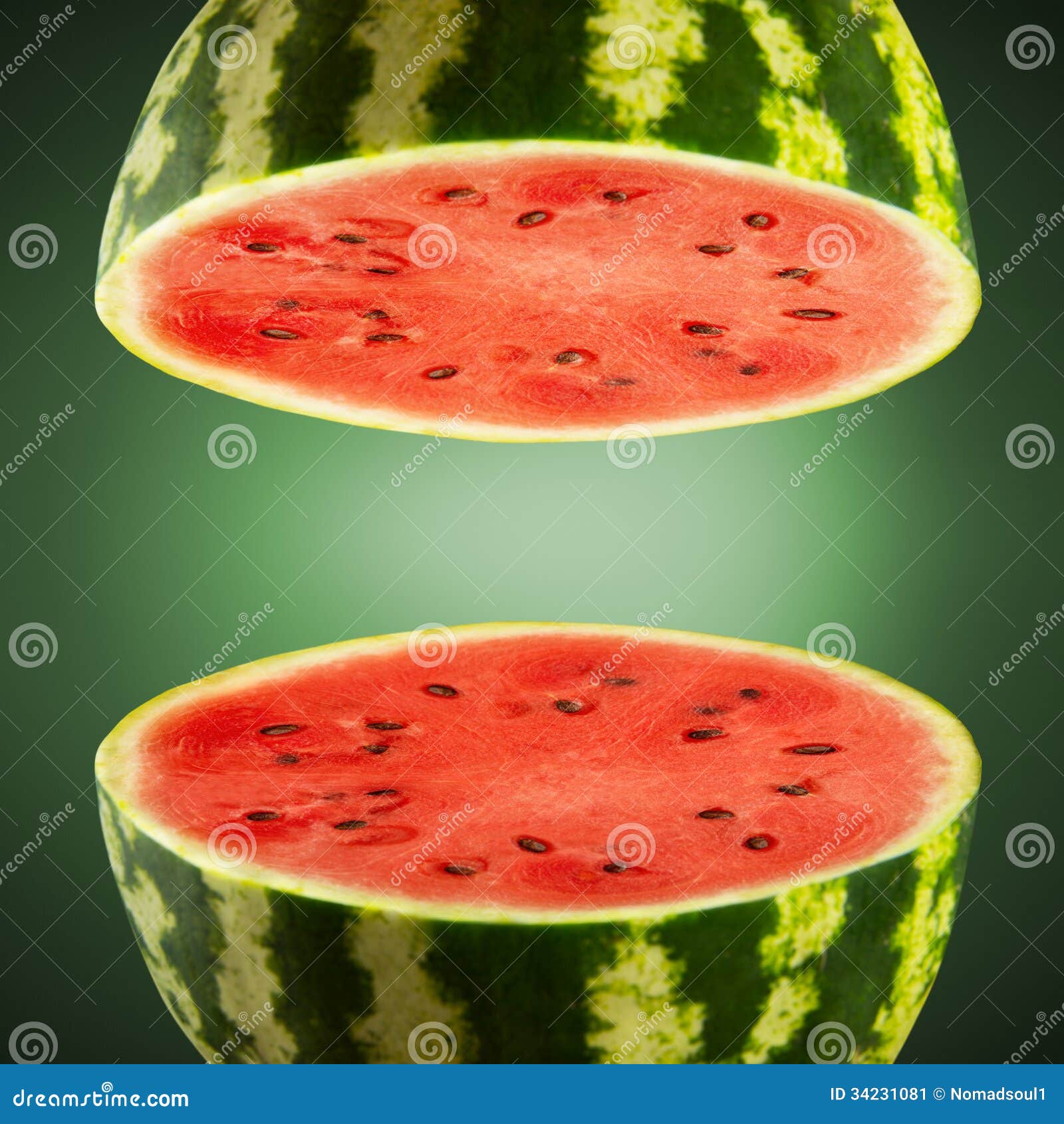 Watermelon Cross Section On White Royalty-Free Stock Photography ...