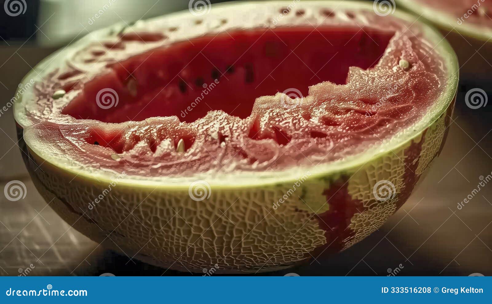 A Watermelon is Cut in Half and the Inside is Shown Stock Illustration ...