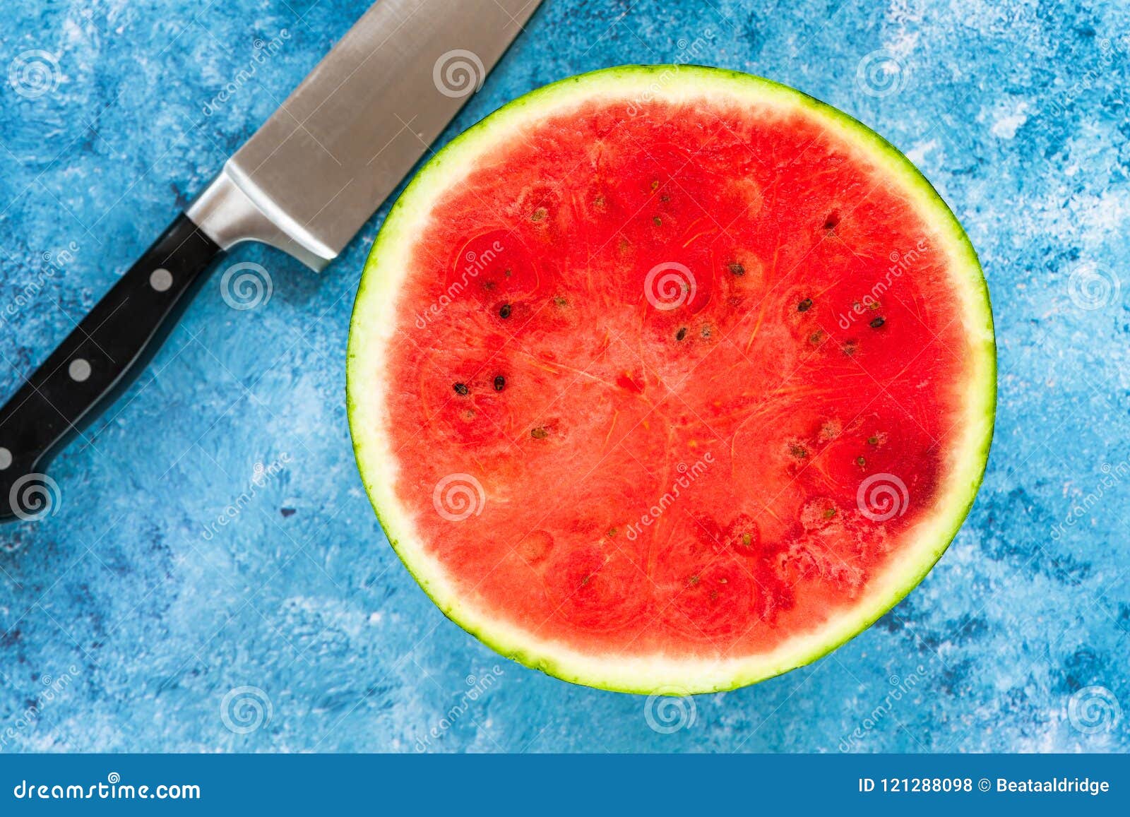 Watermelon Cut in Half - Top View. Stock Photo - Image of fruits, angle ...