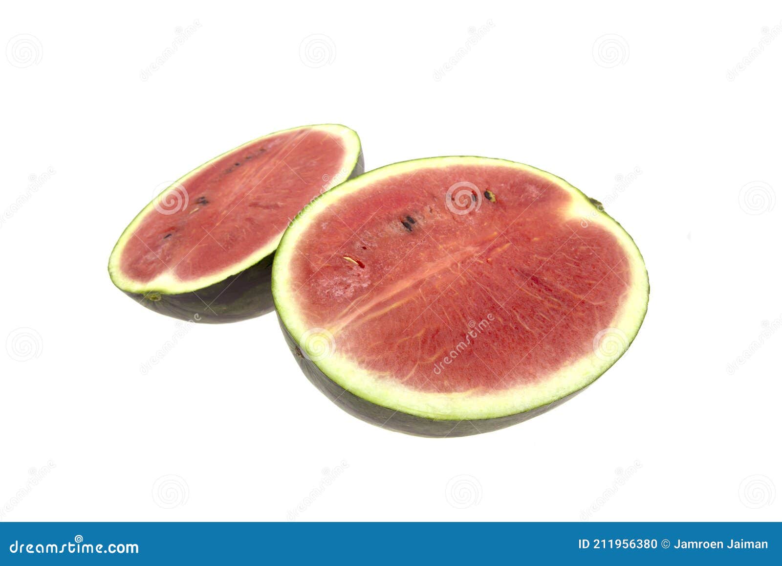 Watermelon is Cut in Half on White Background Stock Photo - Image of ...