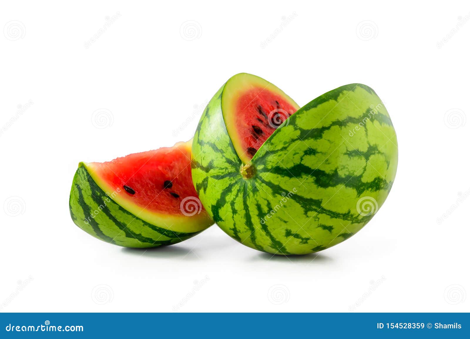 Watermelon Cut Slice on a White Background Stock Image - Image of ...