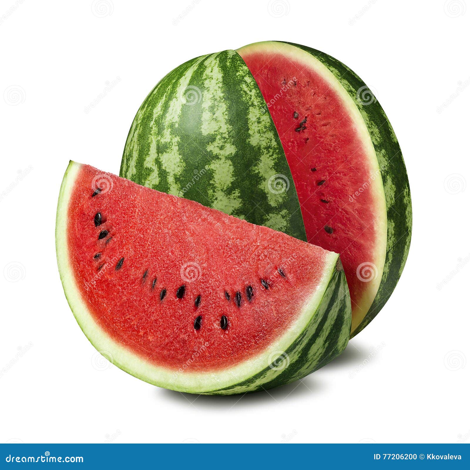 Watermelon Cut Slice Isolated on White Background Stock Photo - Image ...