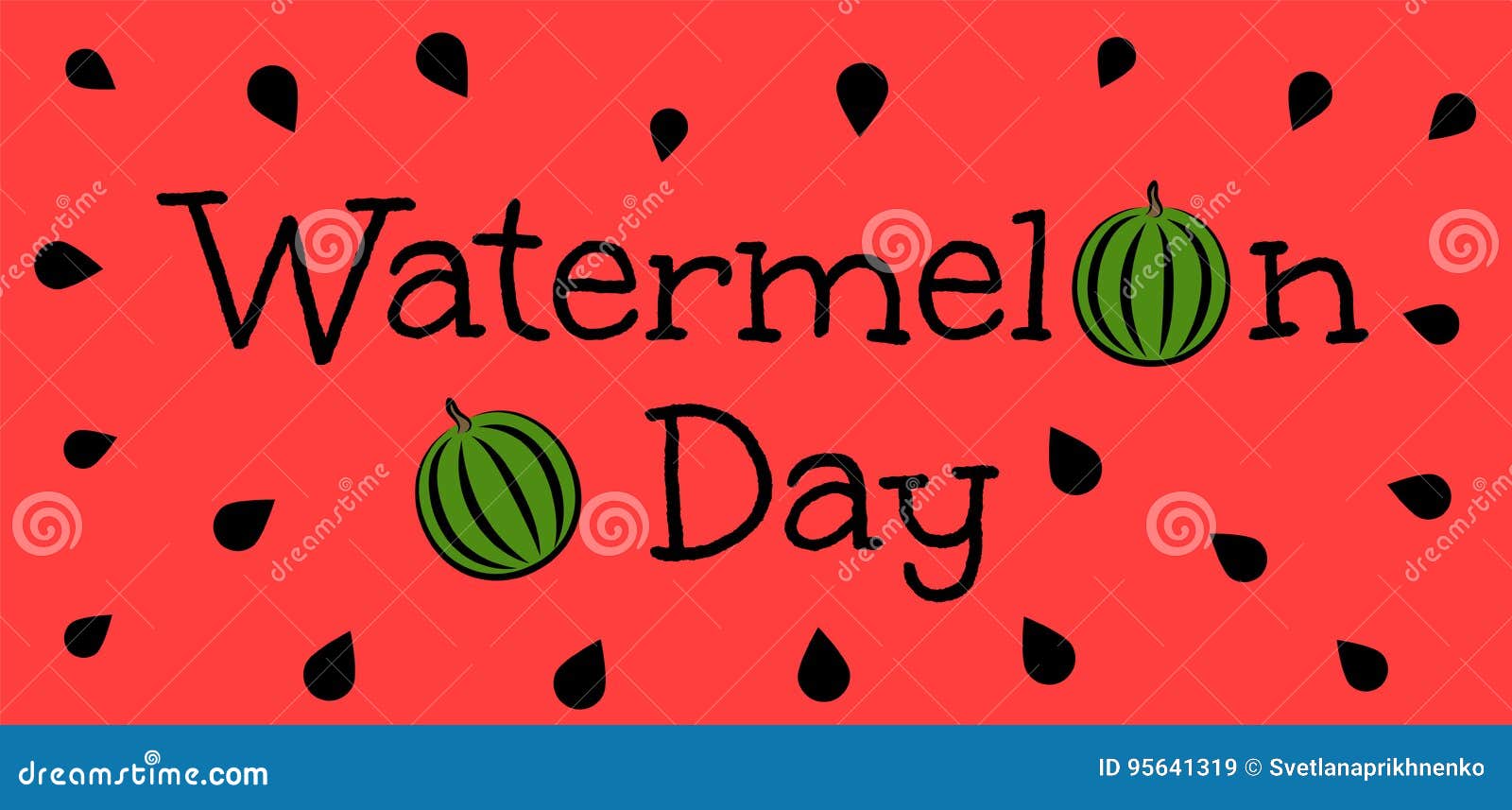 Watermelon Day stock vector. Illustration of vector, fruit - 95641319