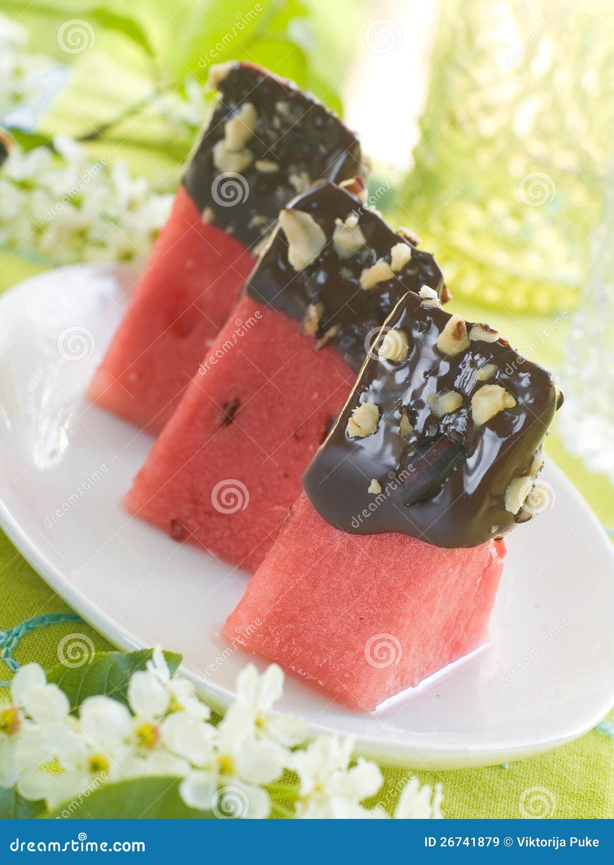 Watermelon dessert stock image. Image of chocolate, ripe - 26741879