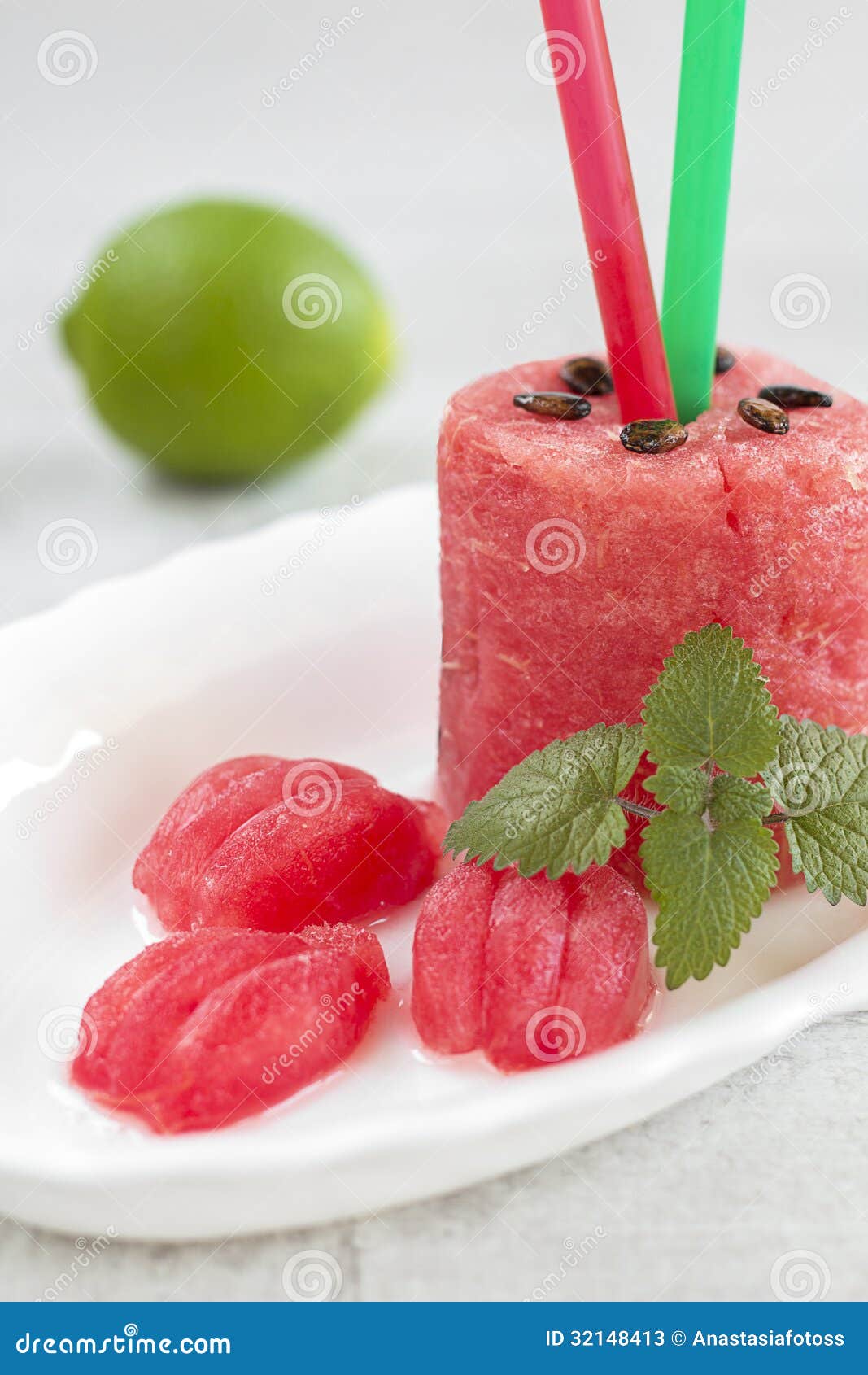 Watermelon dessert stock image. Image of mint, gastronomy - 32148413