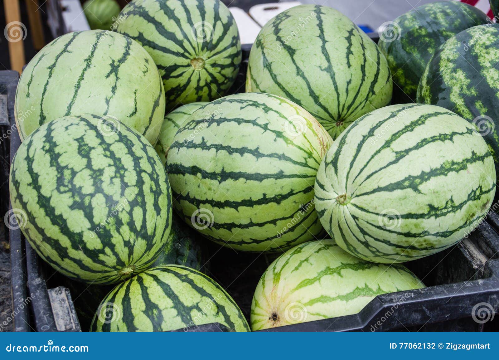 Watermelon on Display in Bulk at the Market Stock Photo - Image of ...