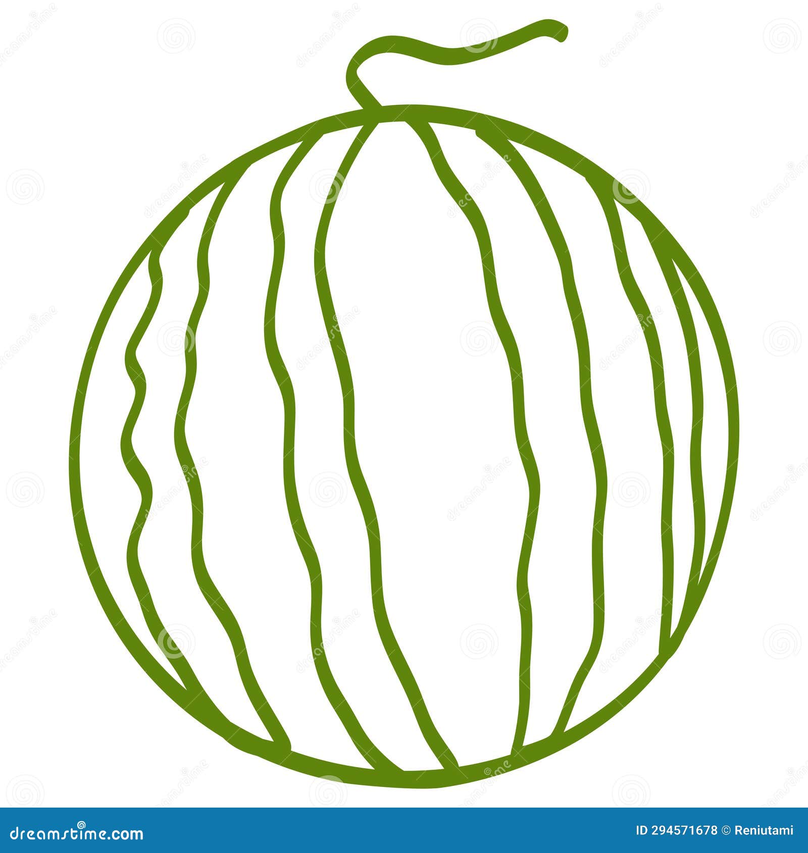 Watermelon Doodle Drawing Line Art Vector Stock Vector - Illustration ...