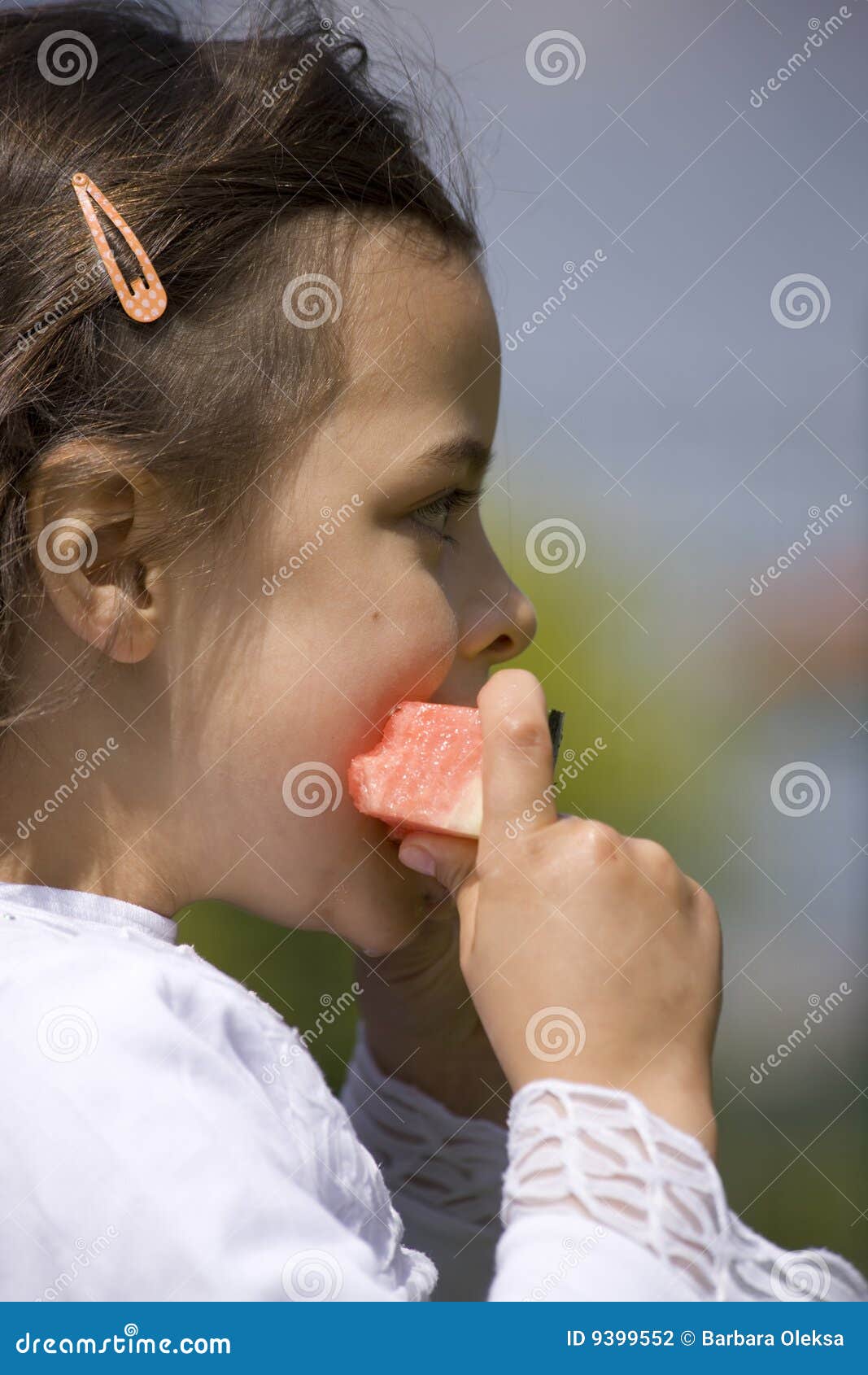 Watermelon Eater stock photo. Image of fruit, eyes, summer - 9399552