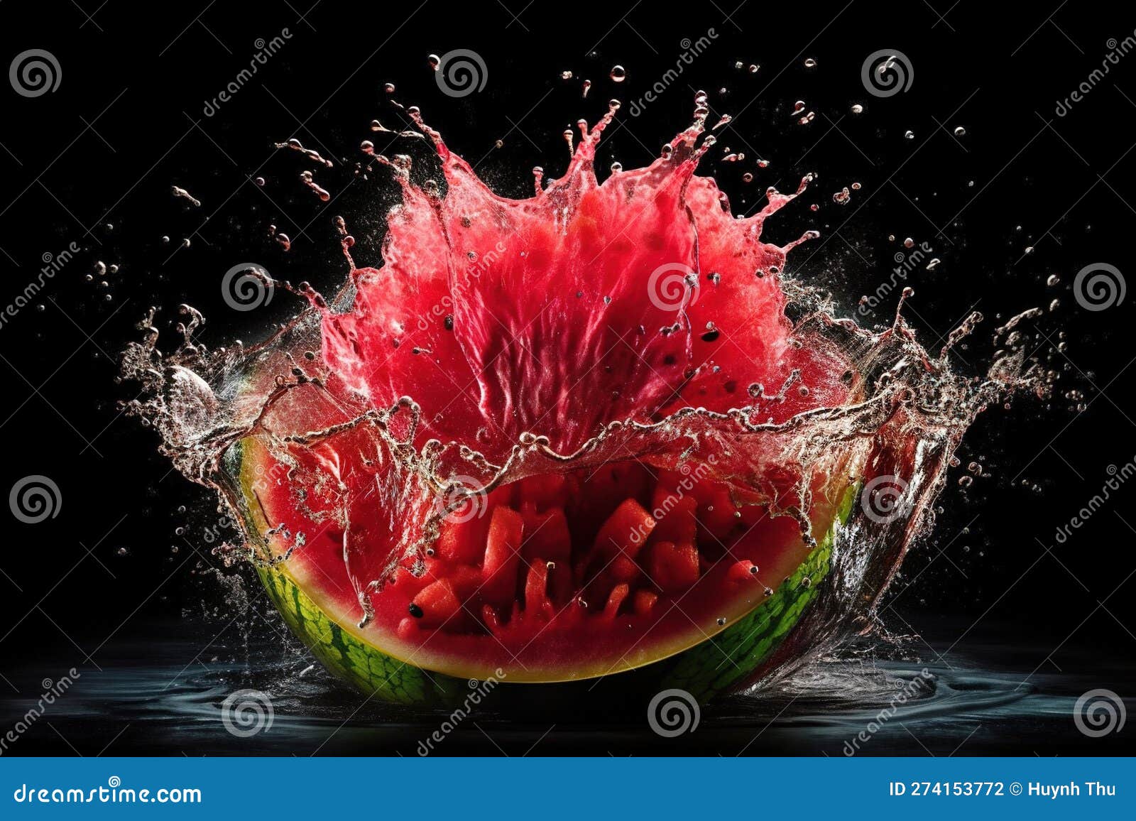 A Watermelon Falling into a Pile of Slices of Watermelon, or ...