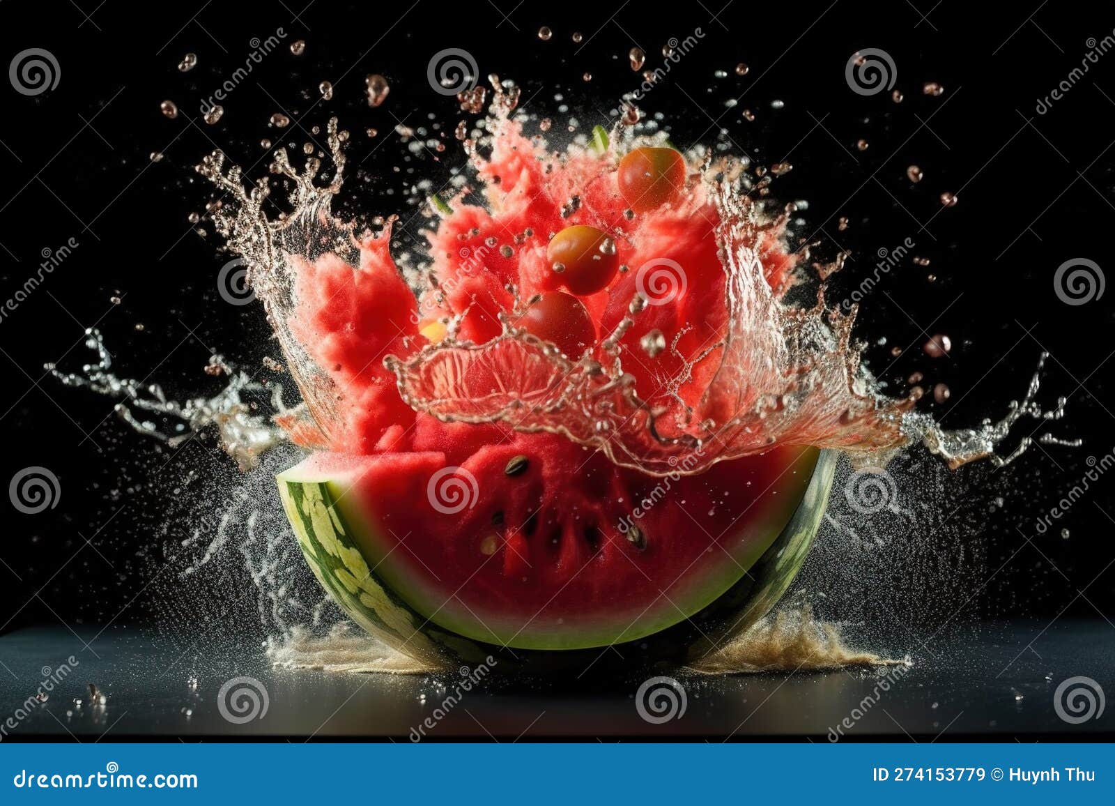 A Watermelon Falling into a Pile of Slices of Watermelon, or ...