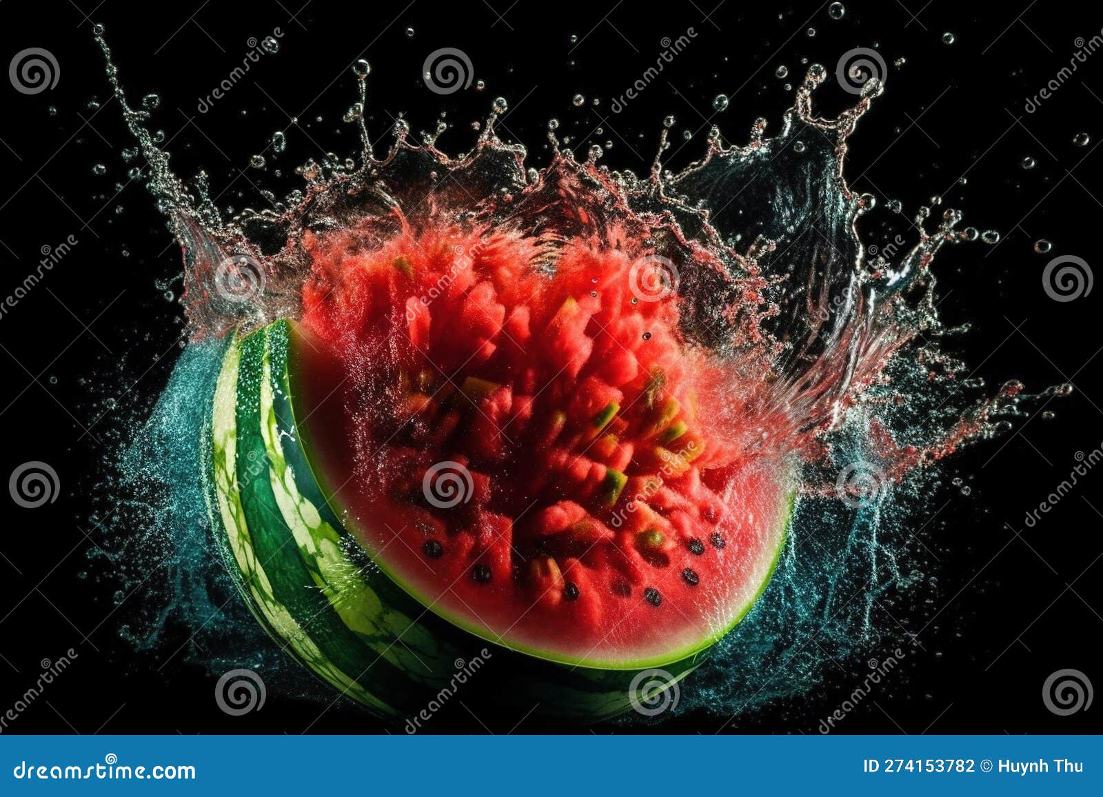 A Watermelon Falling into a Pile of Slices of Watermelon, or ...