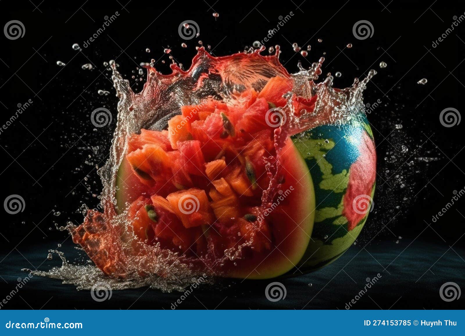 A Watermelon Falling into a Pile of Slices of Watermelon, or ...
