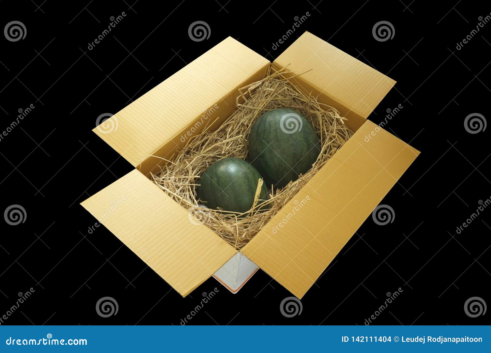 Watermelon in box stock photo. Image of fruit, organic - 142111404