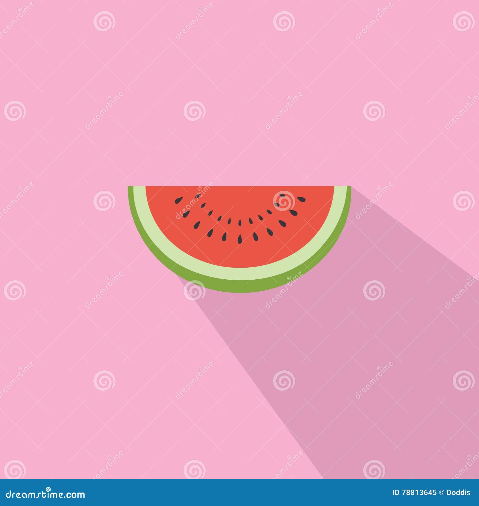 Watermelon Flat Design Vector Icon Stock Vector - Illustration of peel ...