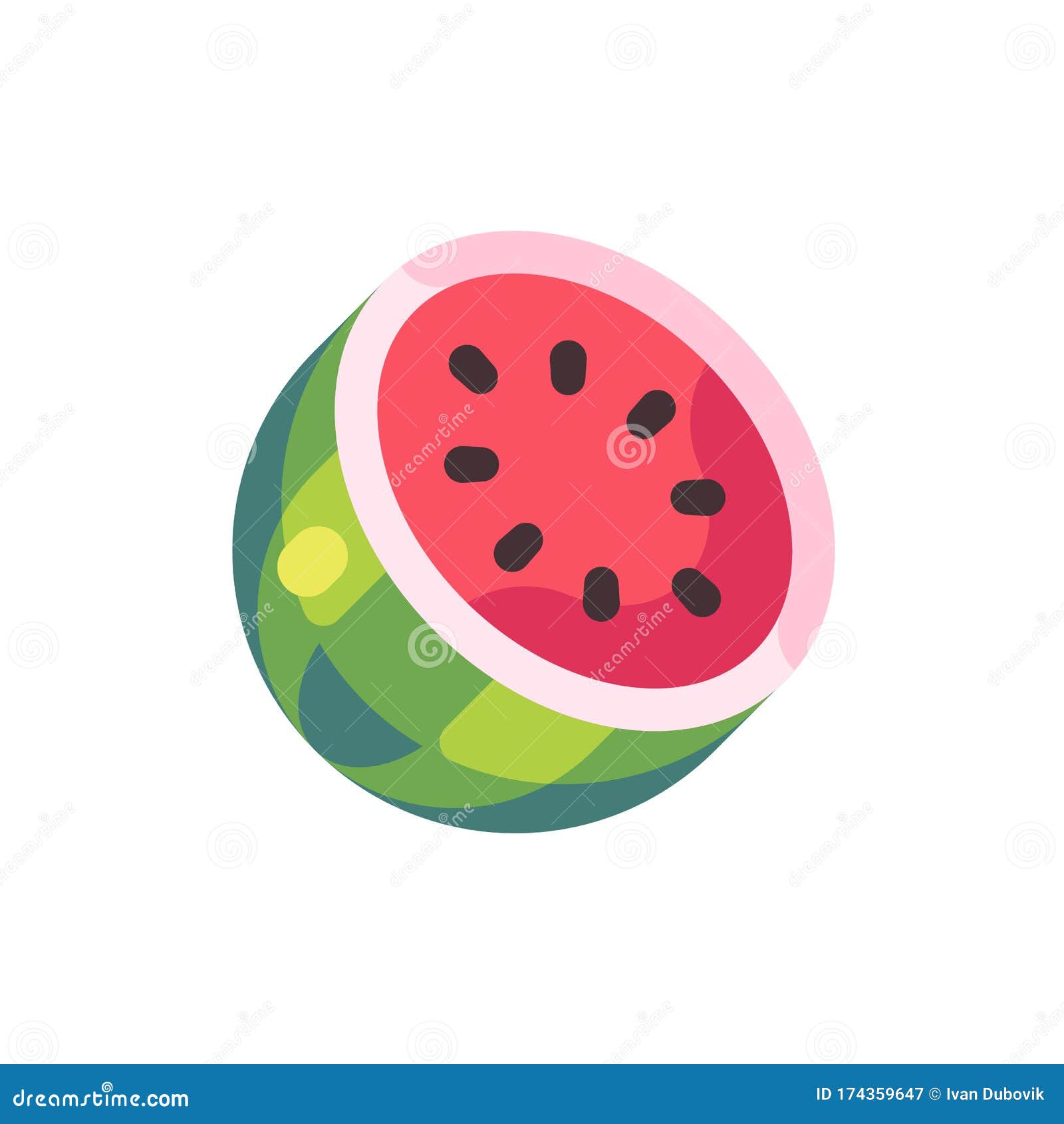 Watermelon Flat Icon. Slot Machine Symbol Stock Vector - Illustration ...