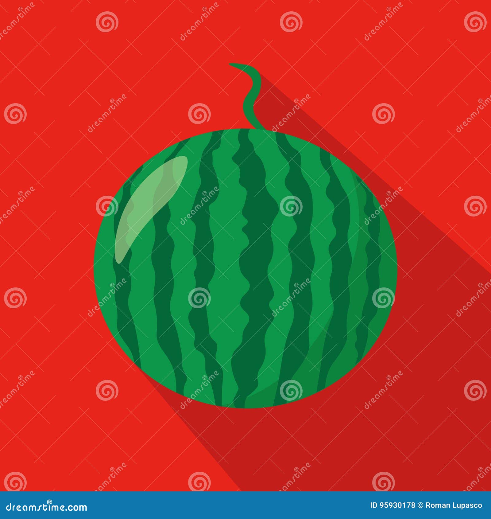 Watermelon flat icon stock vector. Illustration of logo - 95930178