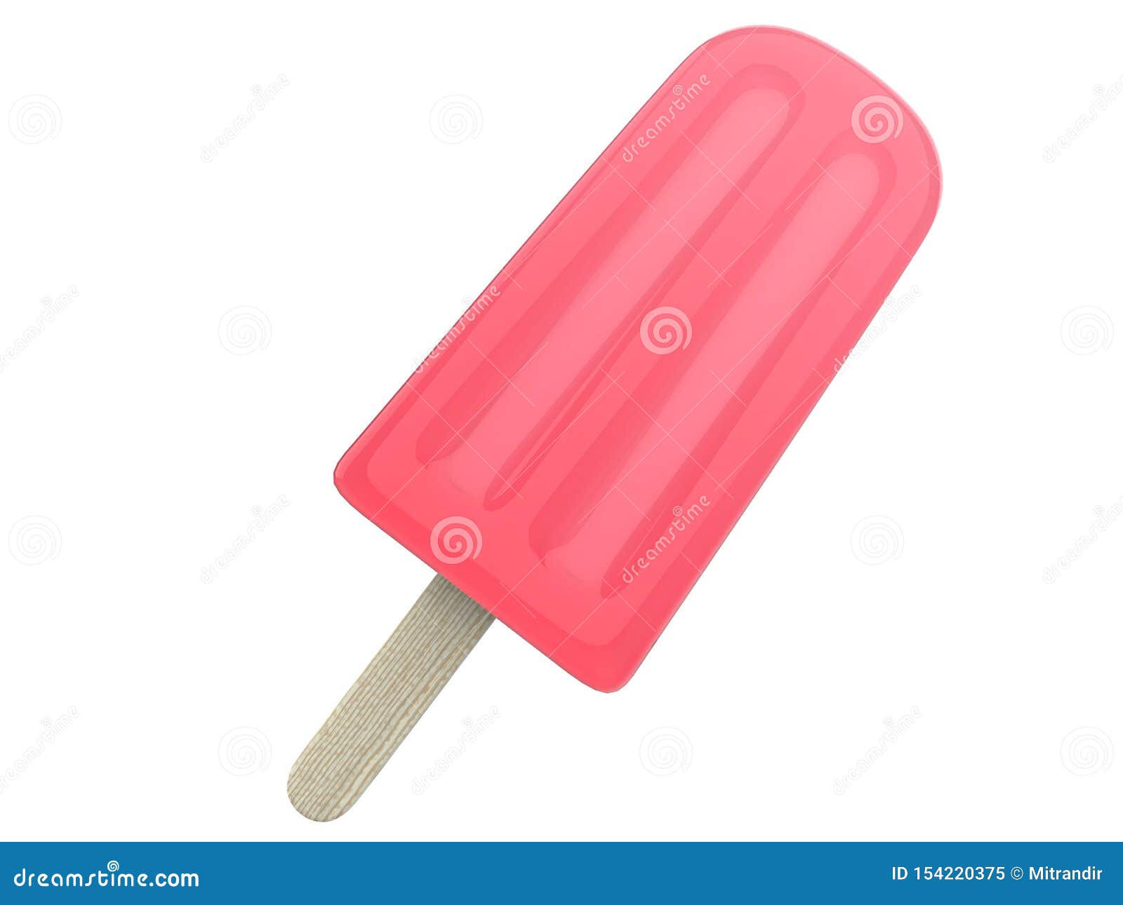 Watermelon Flavored Ice Cream on a Stick Stock Illustration ...