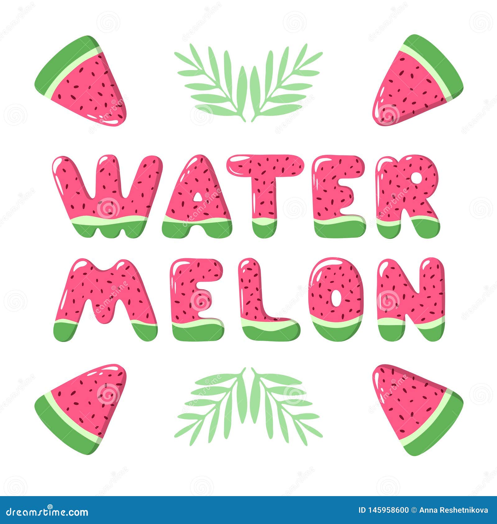 Watermelon Font On White Background - Vector Signs | CartoonDealer.com ...