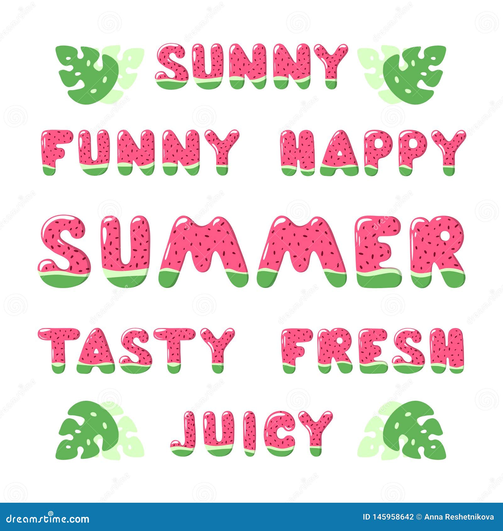 Watermelon Font On White Background - Vector Signs | CartoonDealer.com ...