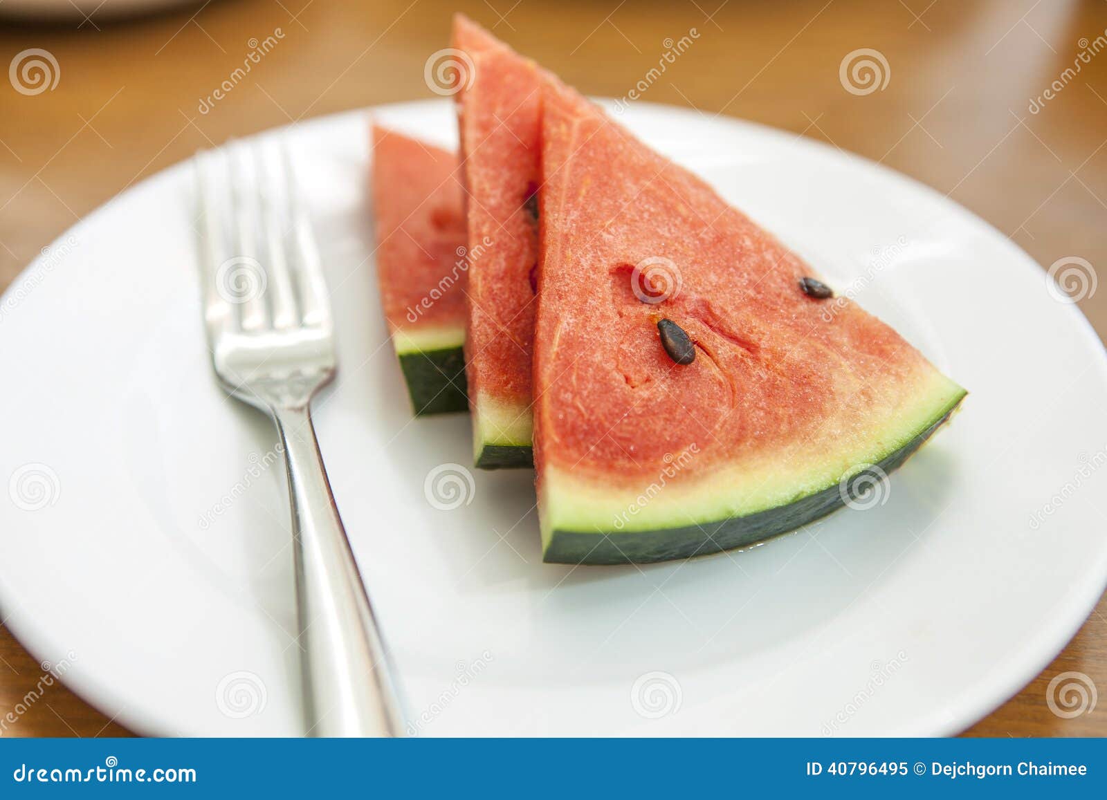 Watermelon with fork stock image. Image of fruit, appetizer - 40796495