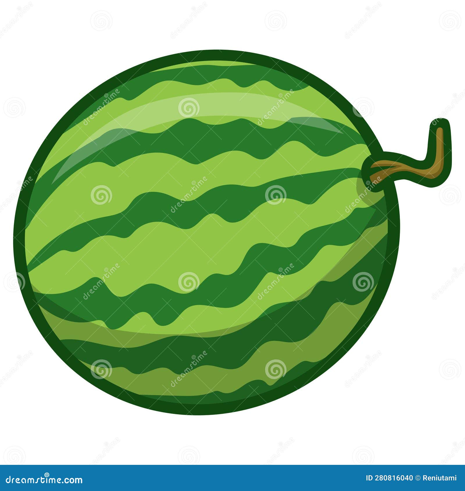 Watermelon Fresh Fruit Cartoon Illustration Drawing Vector Stock ...