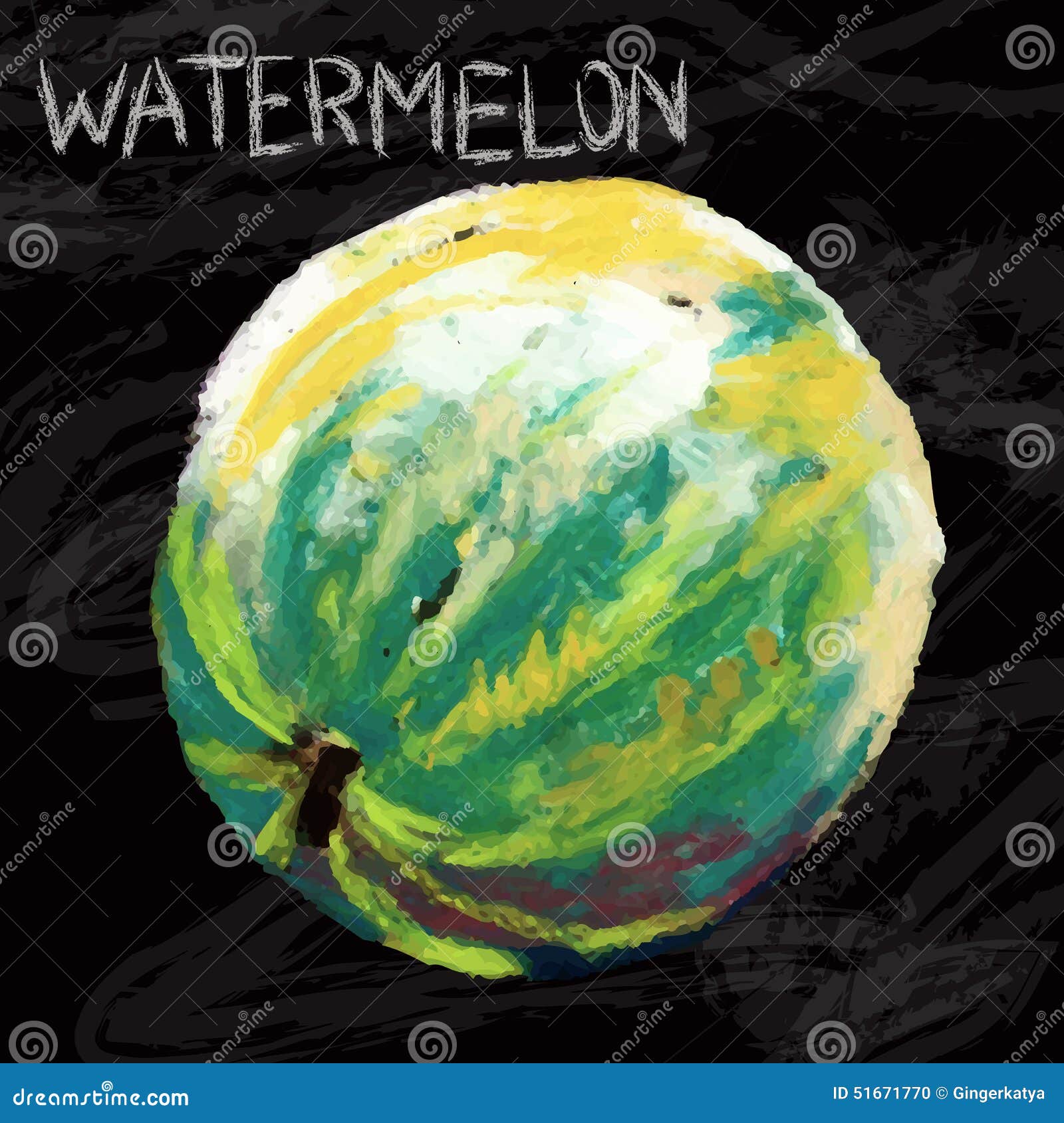 Watermelon stock vector. Illustration of nature, isolated - 51671770