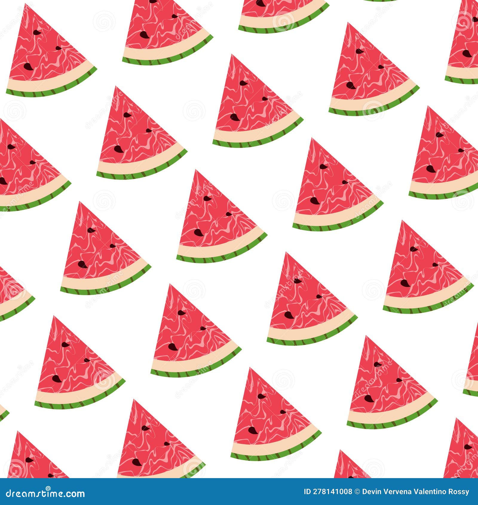 Watermelon Fruit Pattern, Vector Eps 10 Stock Illustration ...