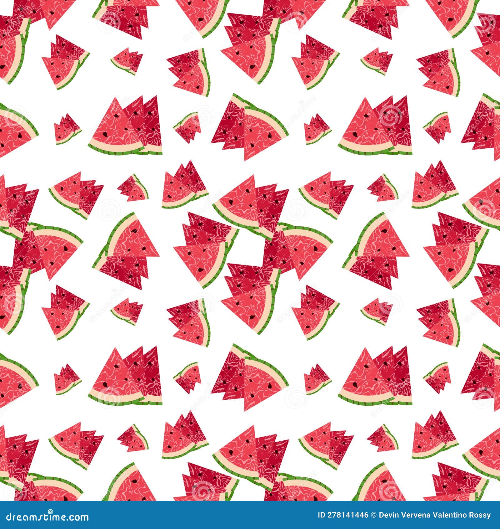 Watermelon Fruit Pattern, Vector Eps 10 Stock Illustration ...