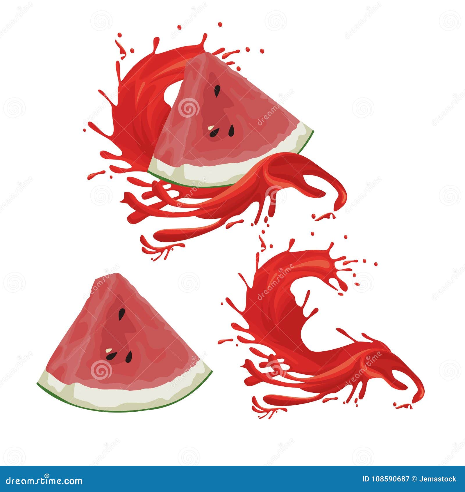 Watermelon fruit splash stock vector. Illustration of taste - 108590687