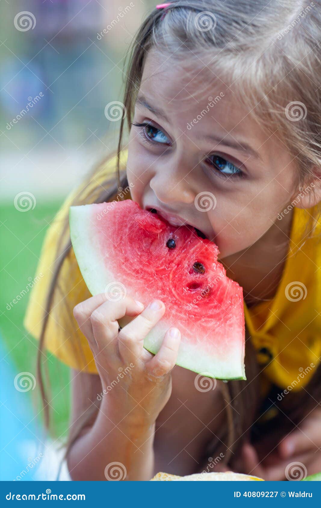 Watermelon girl stock image. Image of activity, food - 40809227