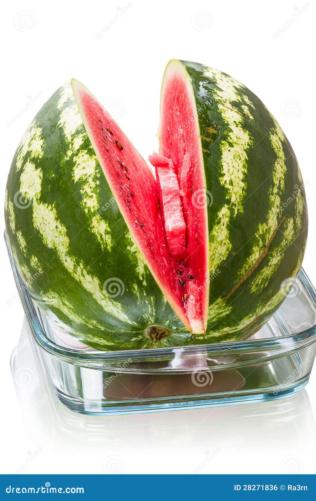Watermelon in a glass bowl stock photo. Image of freshness - 28271836
