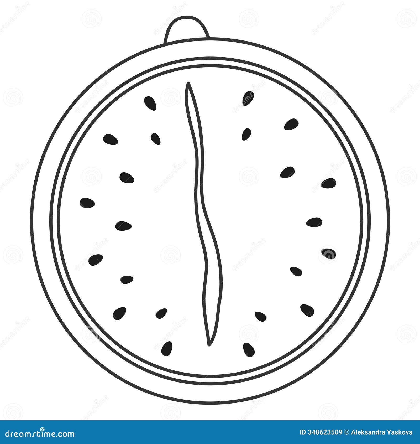 Watermelon Half in Line Drawing in a Clean, Minimalist Style ...