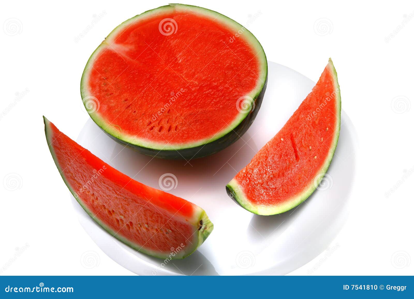 Watermelon half and slices stock photo. Image of watermelon - 7541810