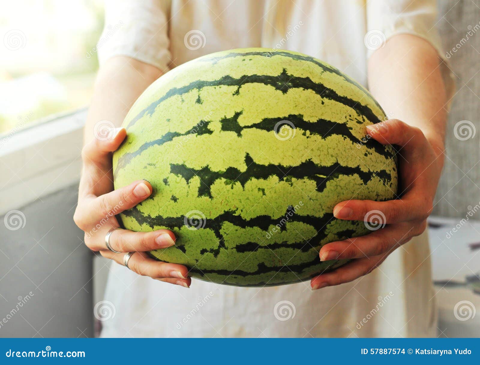 Watermelon in hands stock photo. Image of delicious, color - 57887574