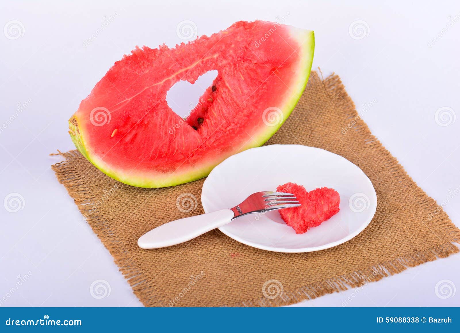 Watermelon heart stock photo. Image of nutrition, snack - 59088338