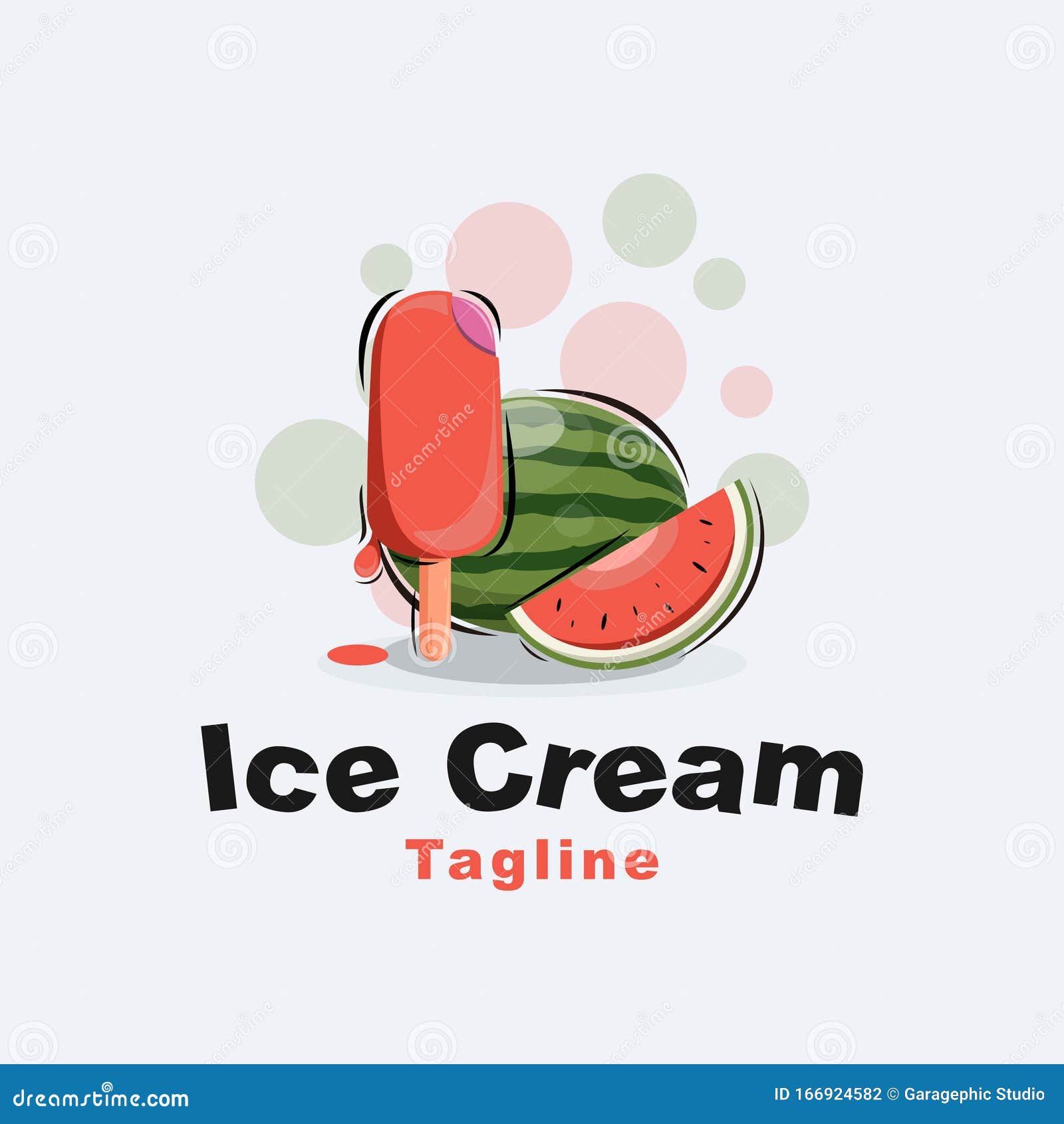 Watermelon Ice Cream Logo Design Stock Illustration - Illustration of ...