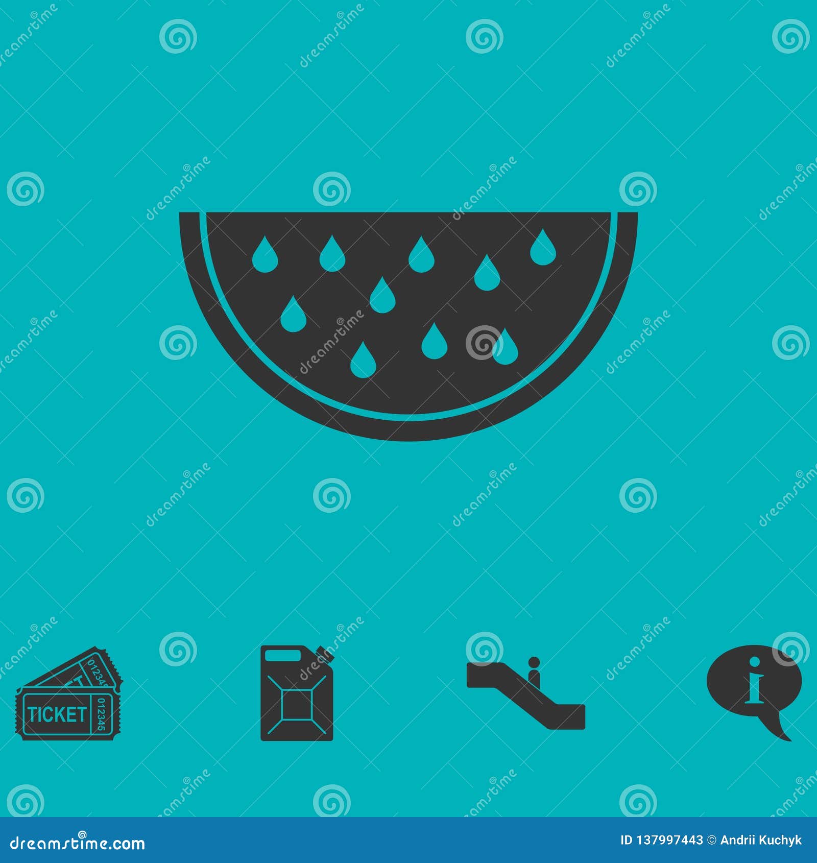 Watermelon icon flat stock illustration. Illustration of cheerful ...