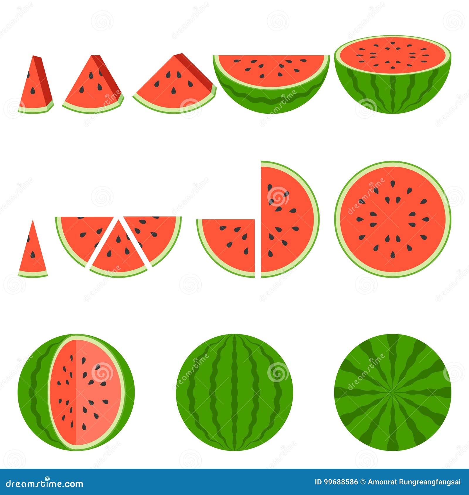 Watermelon icon set stock vector. Illustration of simplicity - 99688586