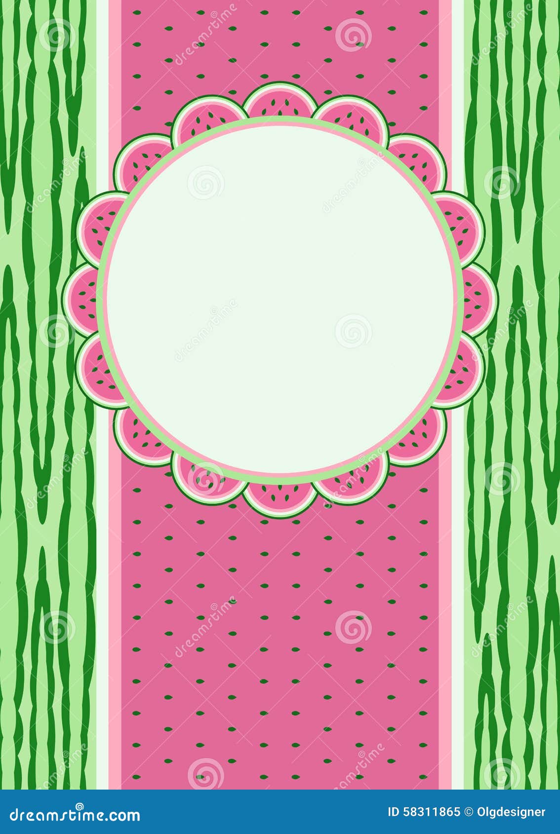 Watermelon invitation card stock vector. Illustration of fashionable ...