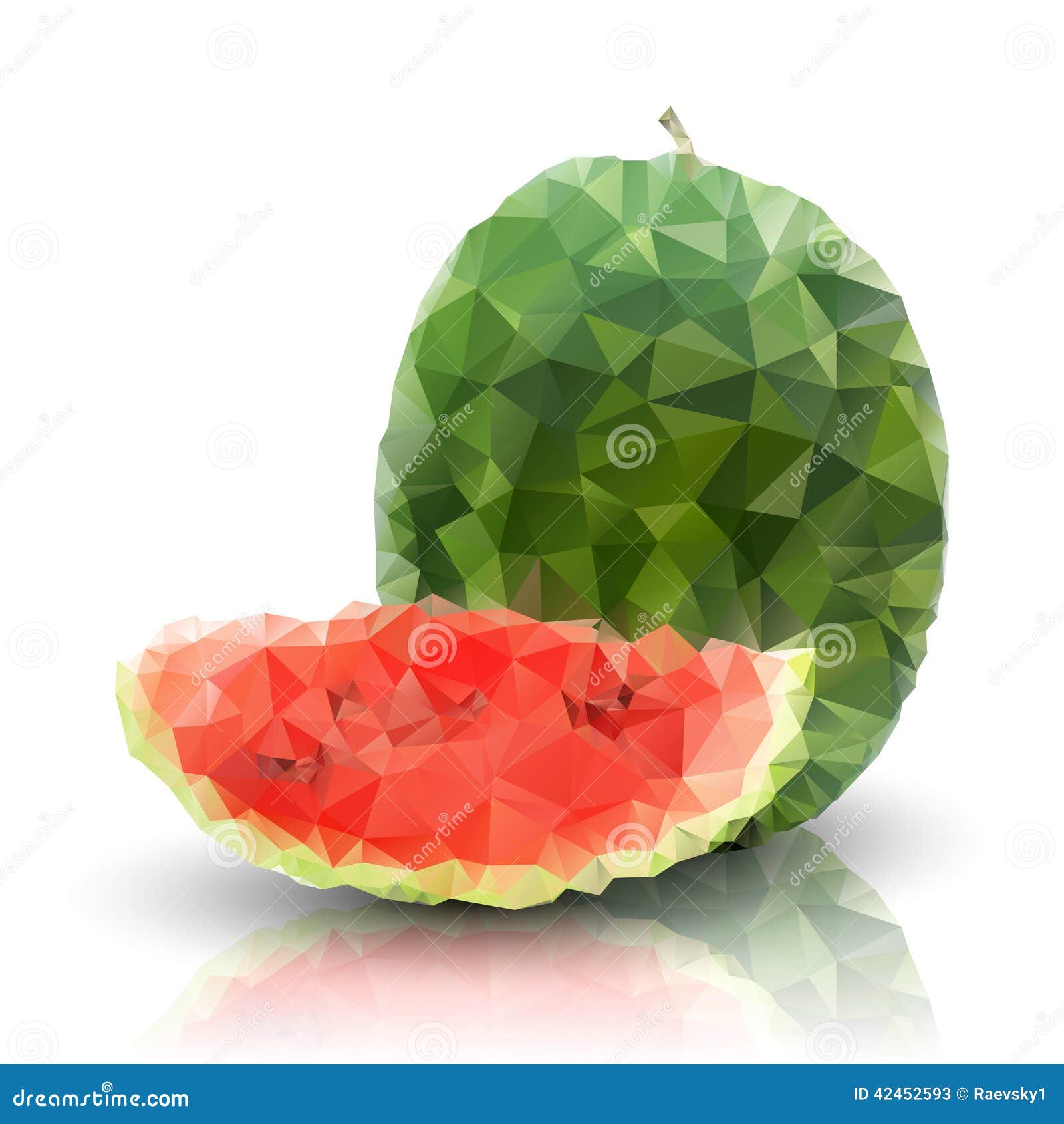Watermelon Isolated, Triangle Design Vector Stock Vector - Illustration ...
