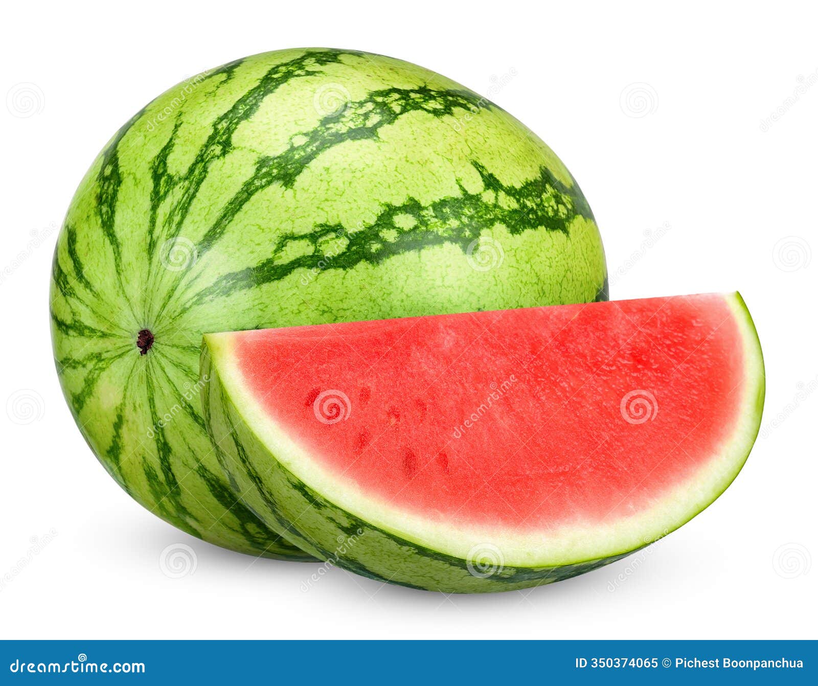 Watermelon Isolated on White with Clipping Path Stock Image - Image of ...