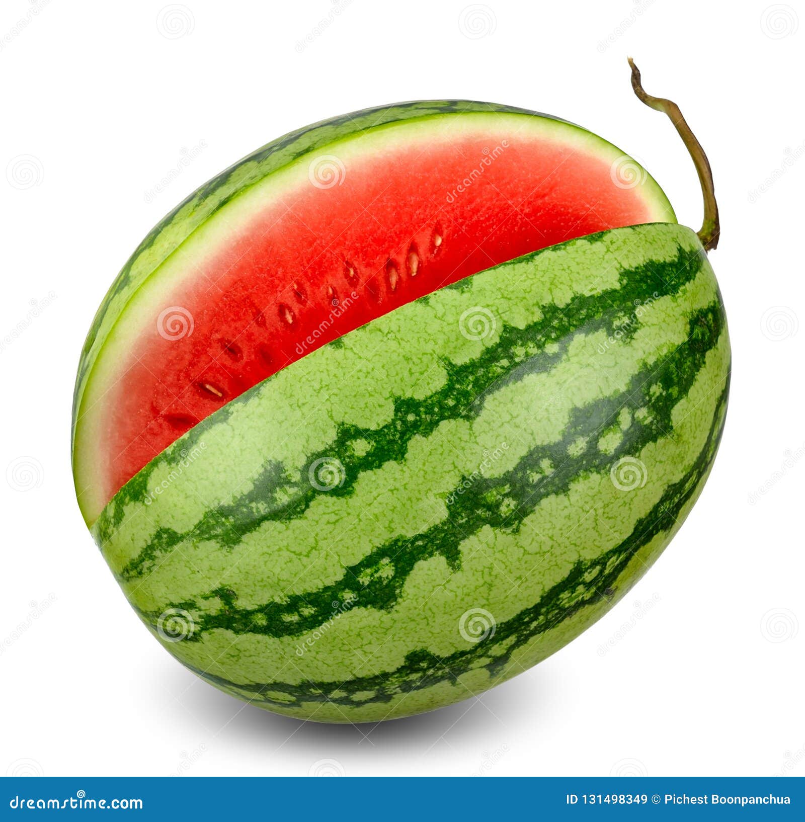 Watermelon Isolated on White with Clipping Path Stock Image - Image of ...