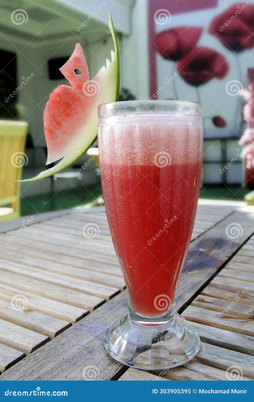 Watermelon Juice Drink with Unique Garnishes Stock Image - Image of ...